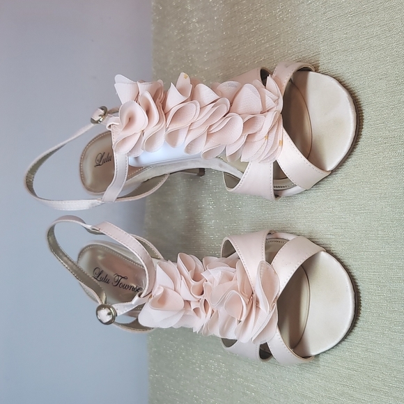 Lulu Townsend | Shoes | Blush Pink Ruffle Heels | Poshmark